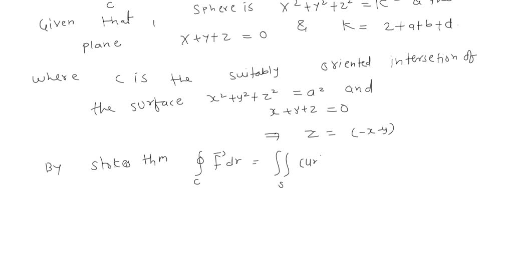 Use Stokes' Theorem to show that ydx + zdy + xdz = âˆš3nK^2 where C is ...