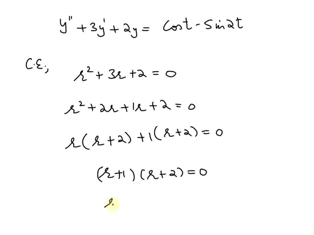 SOLVED: Using the method of undetermined coefficients, determine the ...
