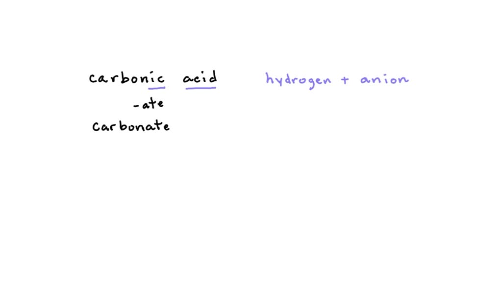 SOLVED: determine the formula of the following acids carbonic acid