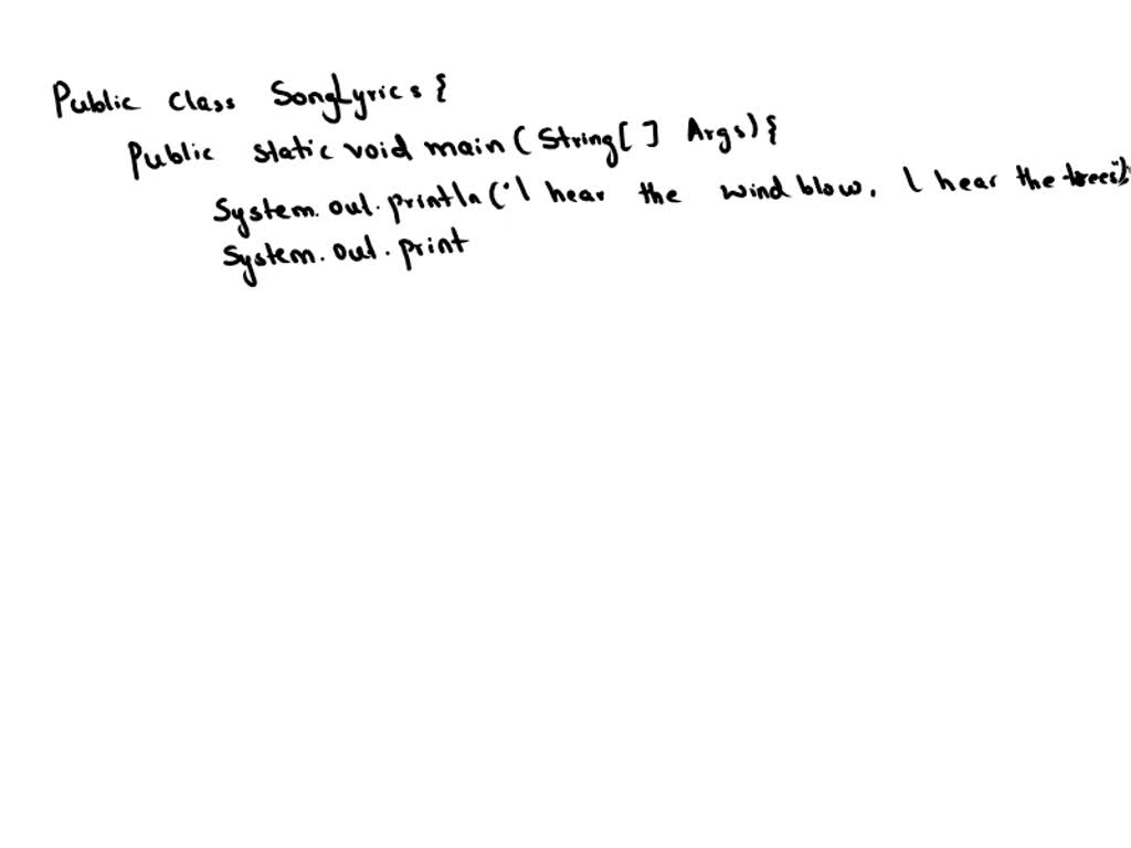 SOLVED: Write, compile, and test a class called SongLyrics that uses ... SOLVED: Write, compile, and test a class called SongLyrics that uses ...
