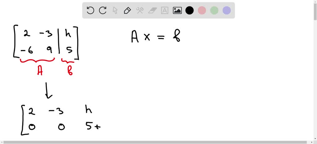 SOLVED: In the following matrix, determine the value(s) of h such that ...