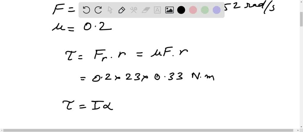 SOLVED: Problem 4: You have a horizontal grindstone (a disk) that is 89 ...
