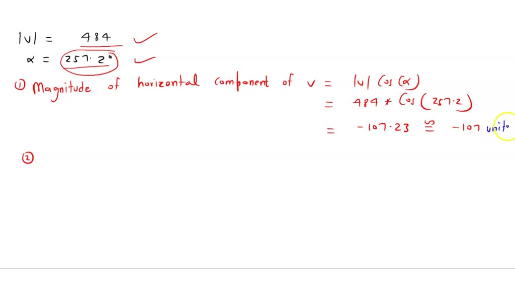 SOLVED: Find the magnitudes of the horizontal and vertical components ...