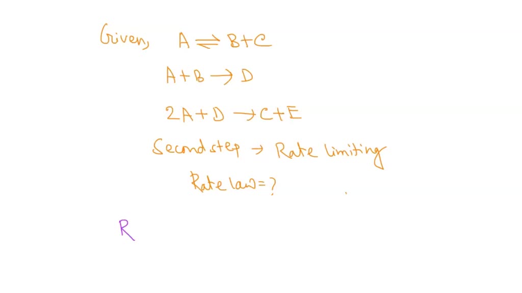 SOLVED: A reaction mechanism has the following proposed elementary ...