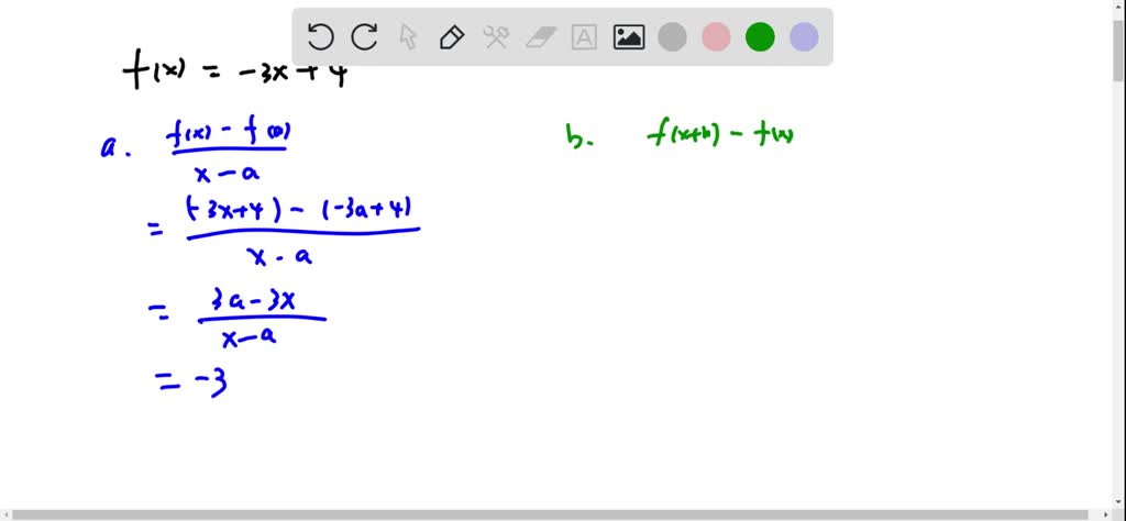 SOLVED: For the function: f(x) = 3x², find f (x) - f(a) xa a. b. C f (x ...