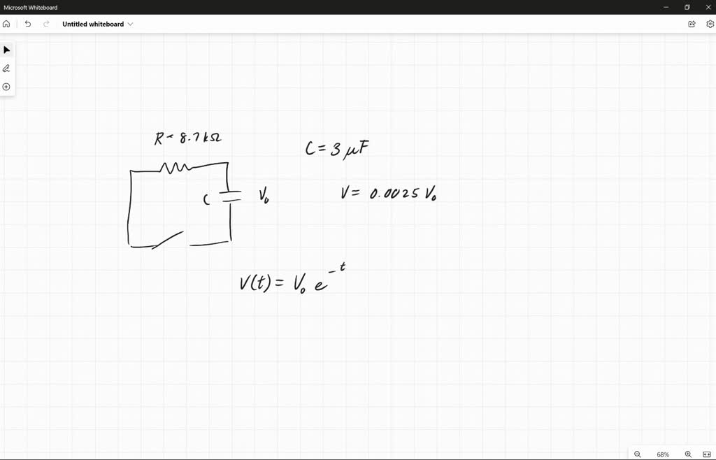SOLVED: The RC circuit shown below has R kQ and C = 3.0 HF The capacitor is at voltage Vo at t ...