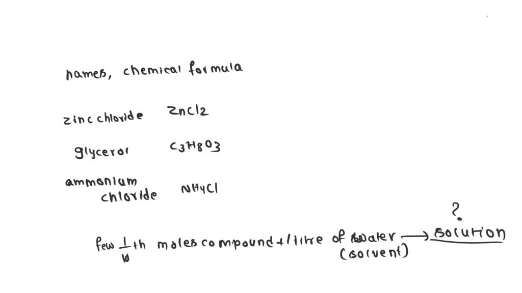 SOLVED: 'The names and chemical formulae of some chemica compounds are ...
