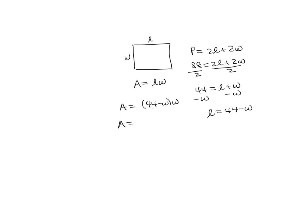 SOLVED: Determine the maximized area of a rectangle that has a ...