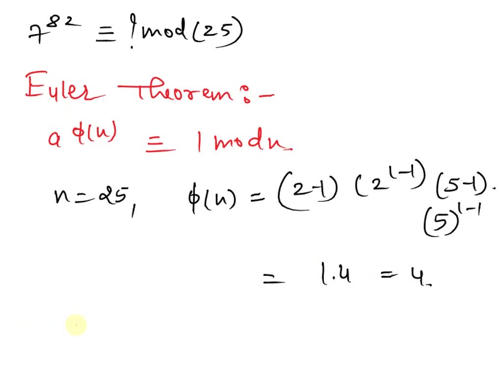 SOLVED: Determine the set of all units modulo 28 and then state Euler’s ...