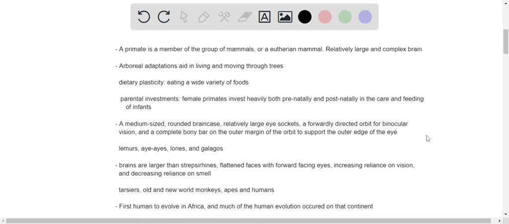 SOLVED: Q1: What does it mean to be a primate? What are characteristics ...