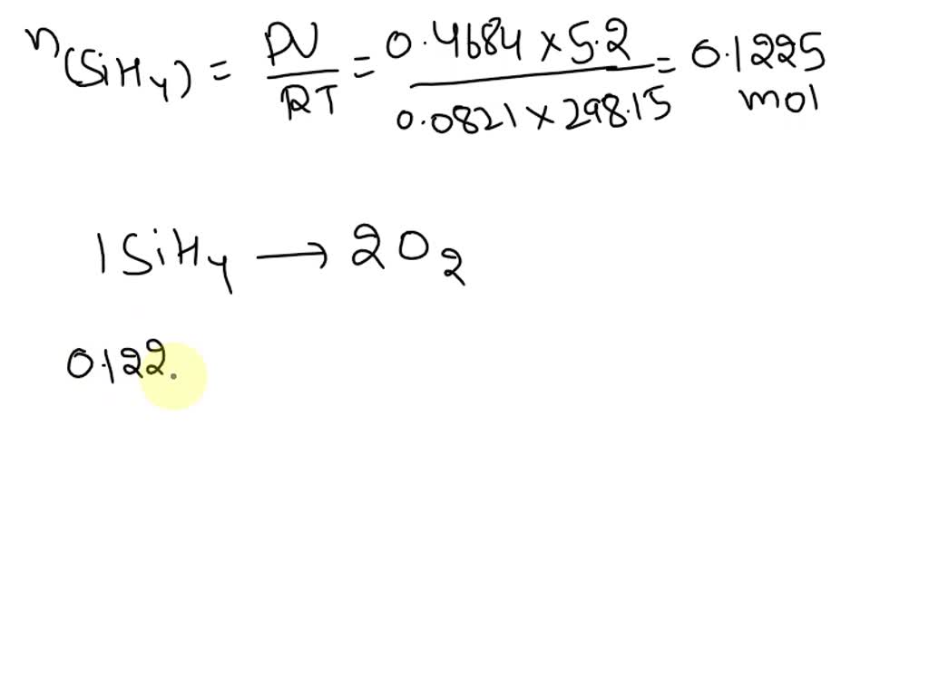 SOLVED: Silane, SiH4, reacts with 02 to give silicon dioxide and water: SH4 (g) + 2 O2(g) SiO2 ...
