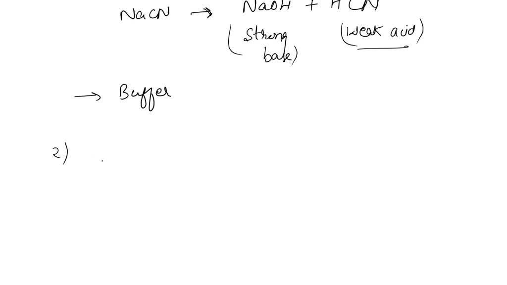 SOLVED: Which pair of compounds will form a buffer in aqueous solution? HCN and NaCN HCL and ...