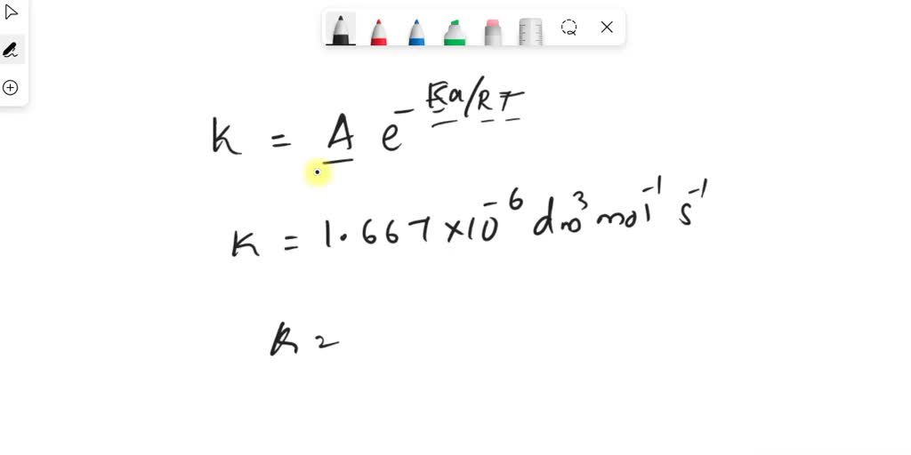 SOLVED: For the gas phase reaction A + Av > Az, the experimental rate constant, kr, has been ...