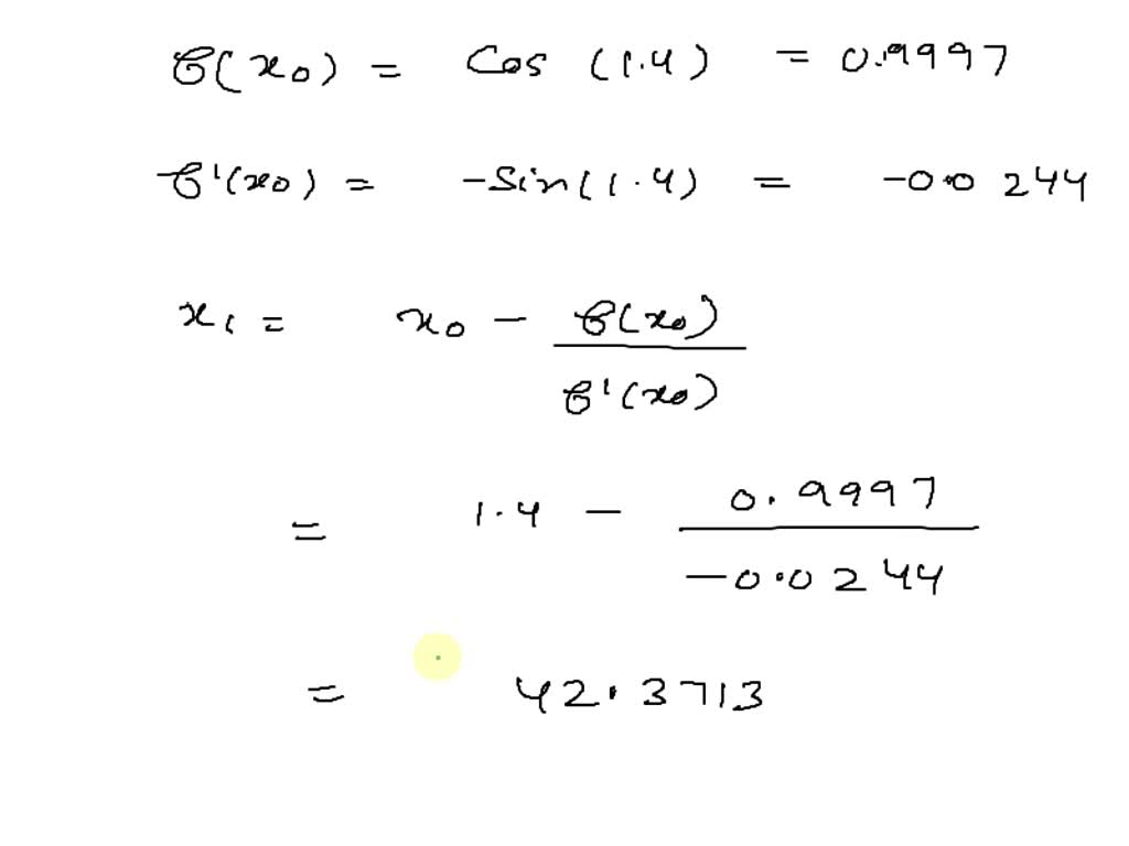 Solved Calculate Two Iterations Of Newtons Method To Approximate A Zero Of The Function Using