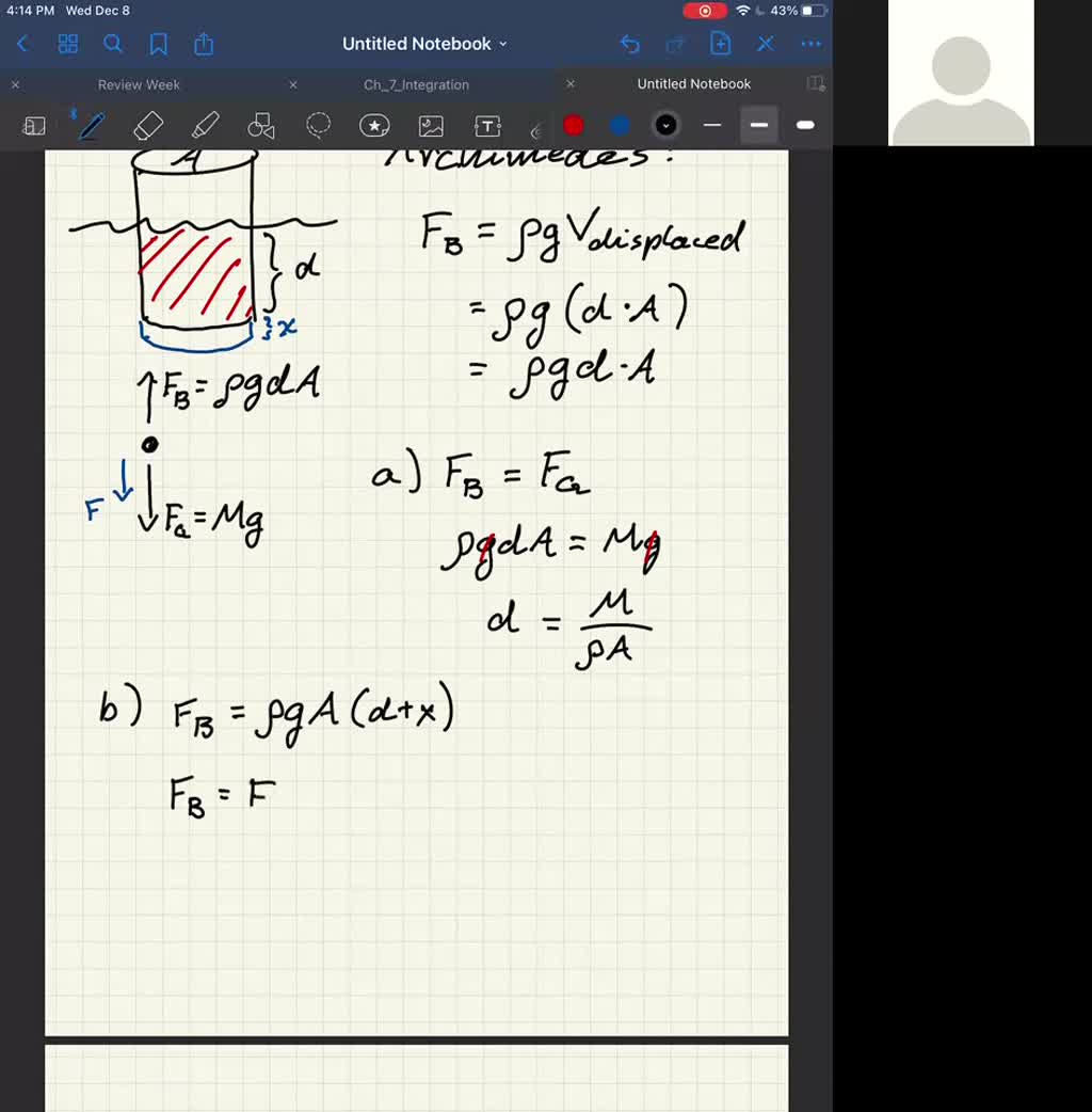 SOLVED: SHM of a Floating Object. An object with height hmass M, and a ...