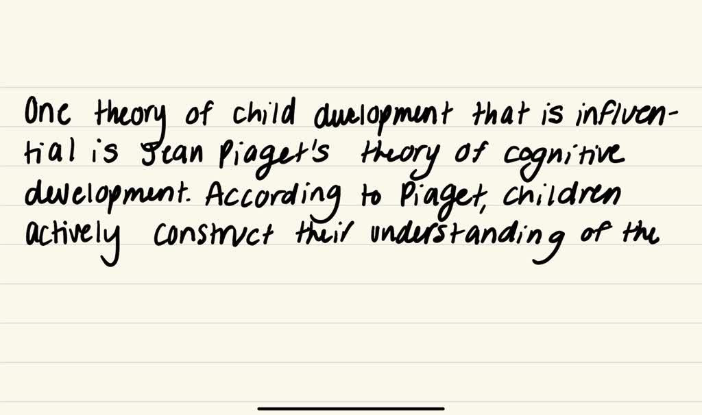 SOLVED: Explain any one theory of child development and explain its relevance to you as a teacher