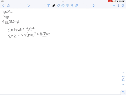 a small object begins free fall from a height of 220 m after 140 a second small object is ...