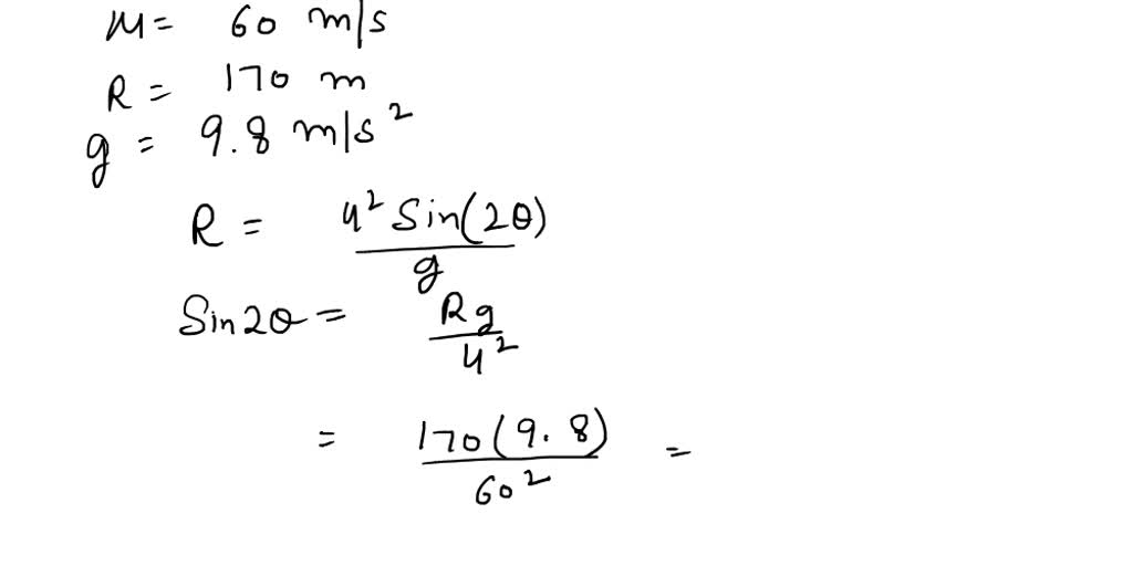 SOLVED: A gun has a muzzle speed of 60 meters per second. What angle of ...