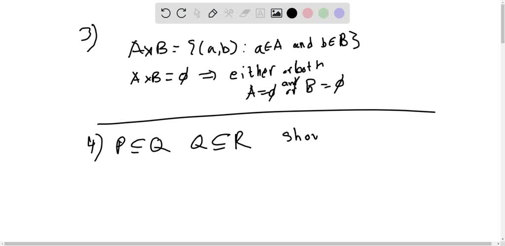 SOLVED: 3) If Aand B are finite sets and Ax B = @,then what can you ...