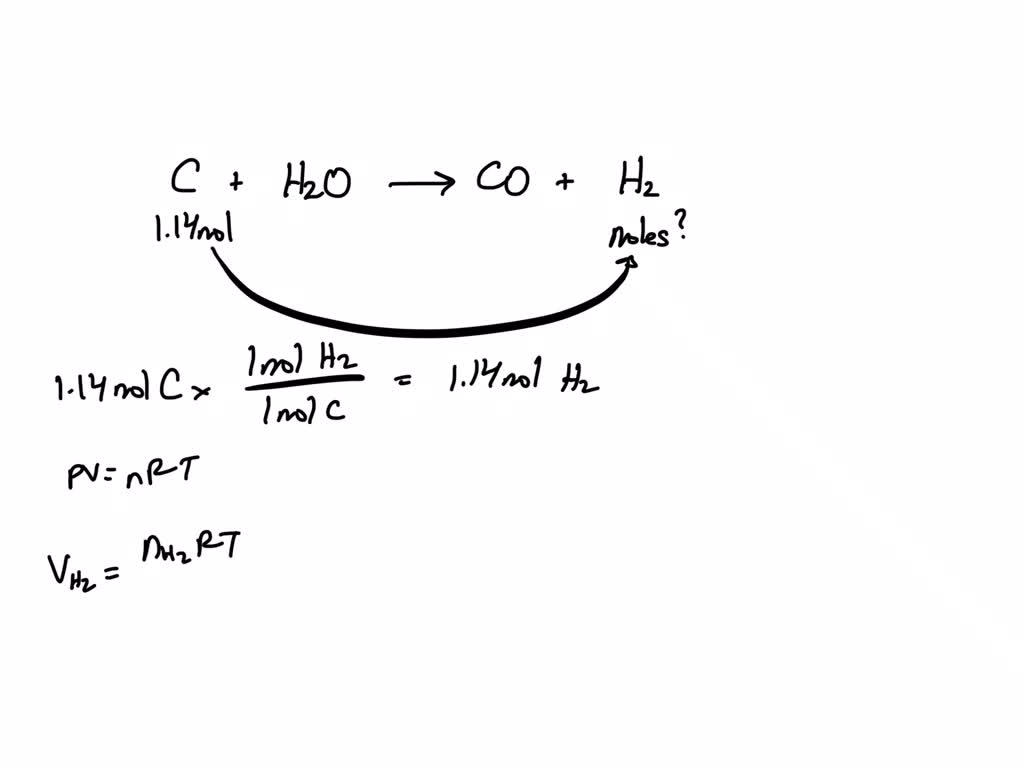 SOLVED: Consider the following reaction: C (s) + H2O (g) â†’ CO (g) + H2 (g). Calculate the ...