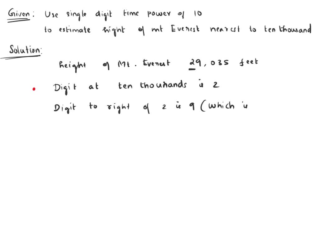 SOLVED: Use a single digit times a power of 10 estimate the height of ...
