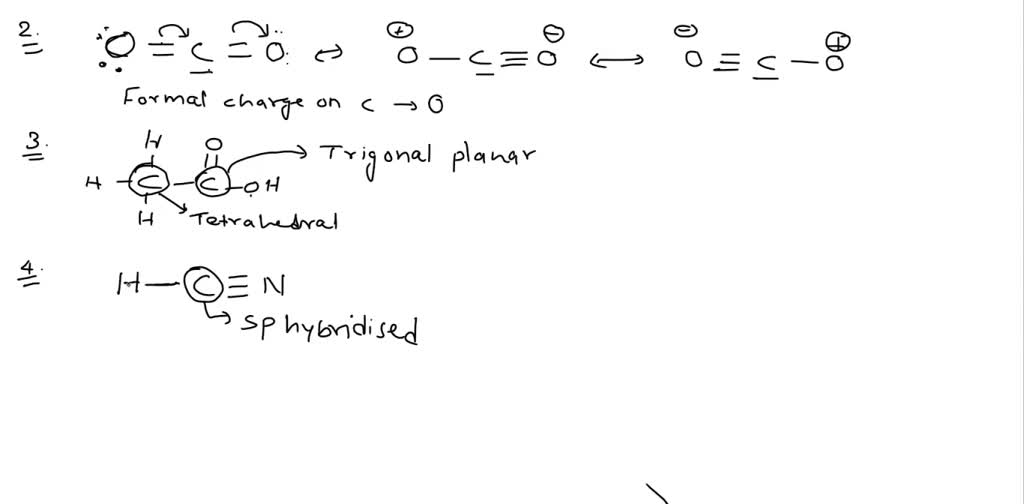 SOLVED: 2) The formal charge on carbon in the molecule below is o=c= A ...