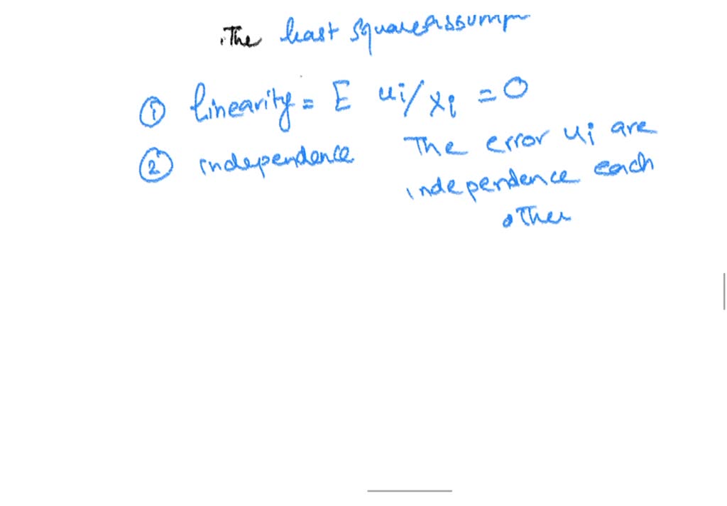 Consider the regression model Yi = Bo + B1Xi + Ui. Suppose the 3 least squares assumptions are ...