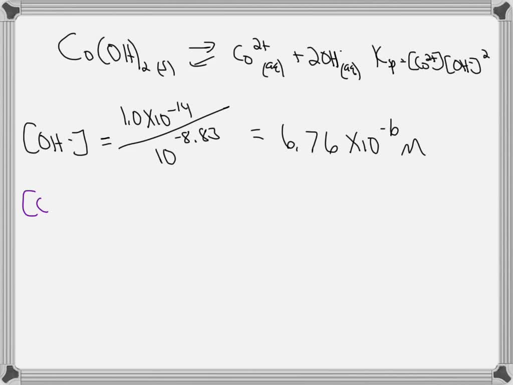 SOLVED: A saturated solution of cobalt(II) hydroxide (Co(OH)2) is ...