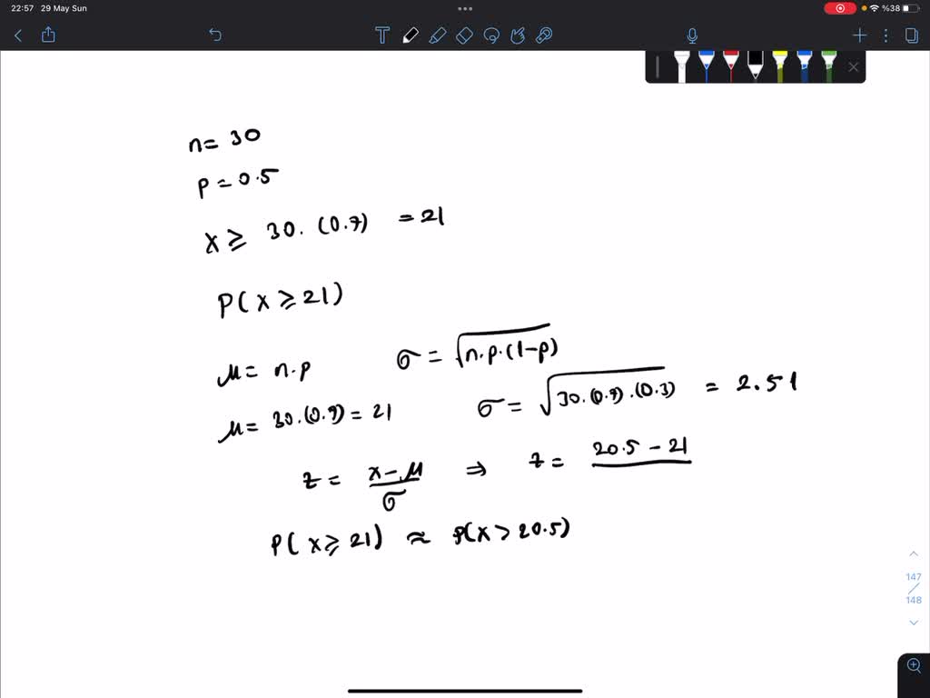SOLVED: (2 points) Use normal approximation to estimate the probability of passing a true/false ...