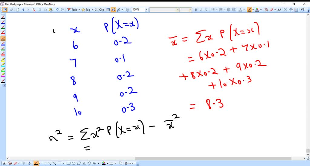 SOLVED: Consider the following data: x 6 7 8 9 10 P(X=x) 0.2 0.1 0.2 0. ...