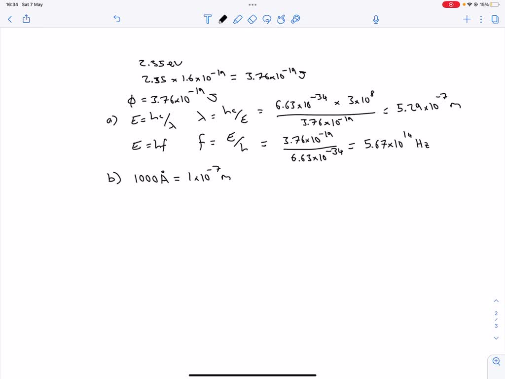SOLVED: The work function of a metallic Na is 2.30 [eV]. What is the minimum wavelength and ...
