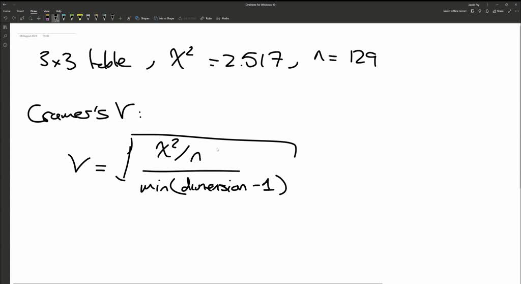 SOLVED: For a 3x3 table with a chi-square value of 2.517 and n = 129 ...