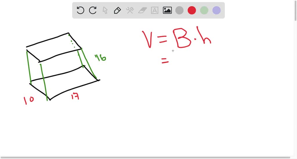 SOLVED: What is the volume, in cubic ft, of a rectangular prism with a height of 19ft, a width ...