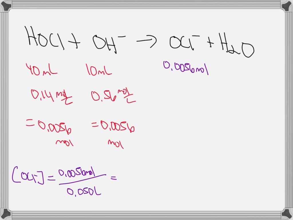 SOLVED: 1. HOCl ↔ OCl– + H+ The acid–dissociation constant, Ka, for ...