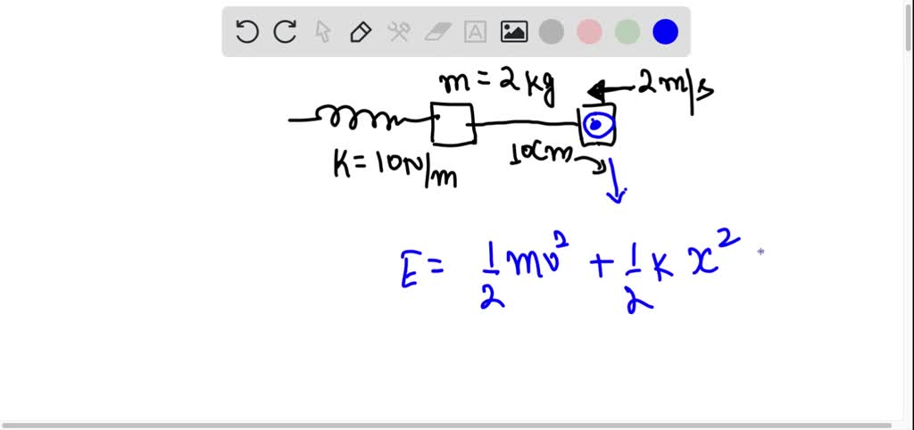 SOLVED: A 2-kg block oscillates on the end of a spring with a spring ...