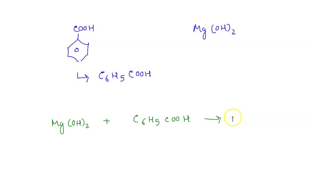 SOLVED: When benzoic acid (C6H5COOH) and magnesium hydroxide are mixed ...