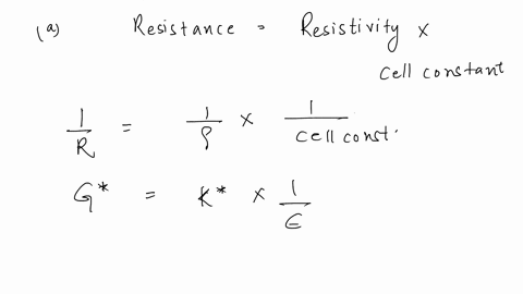 In conductivity measurement the cell constant of a...