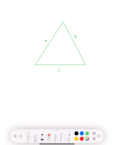 You can identify the sides of a triangle with lower case...
