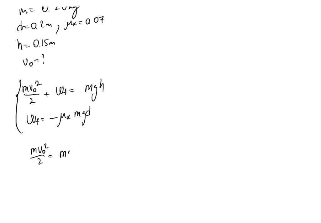 SOLVED: A block of mass m 0.29 kg slides with initial velocity Vo m/s along a frictionless ...