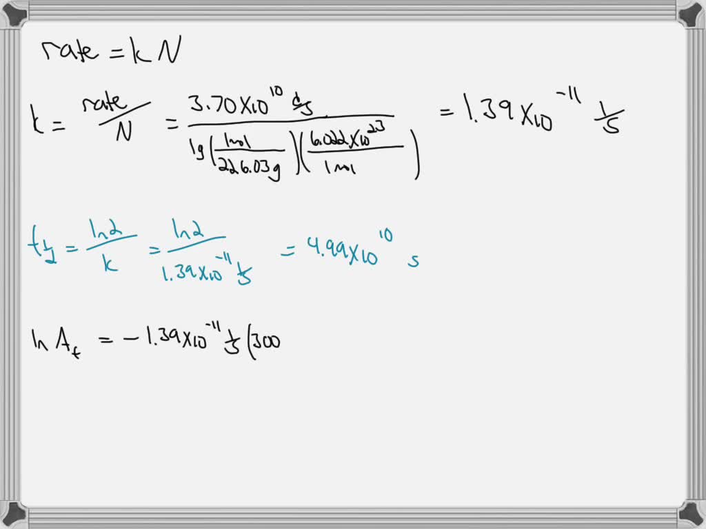SOLVED: The activity of radioactive sample is the number nuclear ...