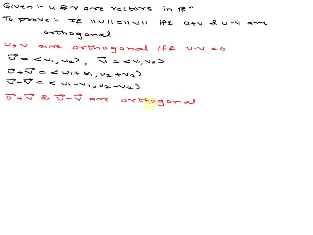 SOLVED: Let v1, v2 be vectors in R2. Show that D(v1; v2) > 0 if and ...
