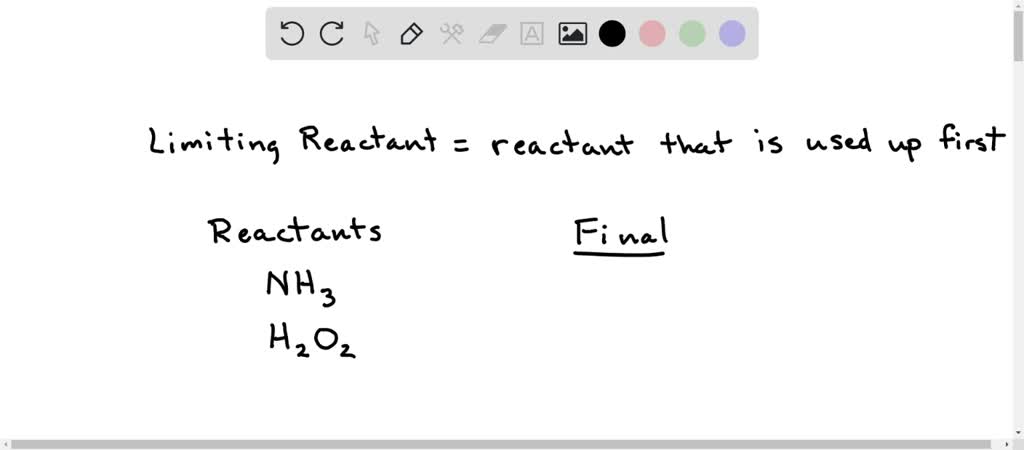 SOLVED: Which reactant is NOT the limiting reactant in the reaction depicted in the following ...