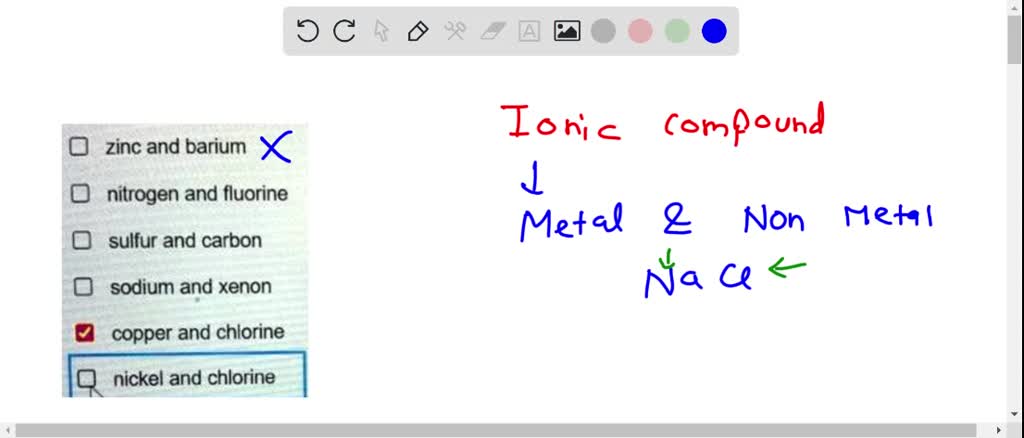SOLVED: Which of the following pairs of elements are likely to form an ionic compound? Check all ...