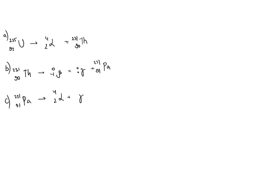SOLVED: Write the nuclear equations for the following radioactive U-235 ...