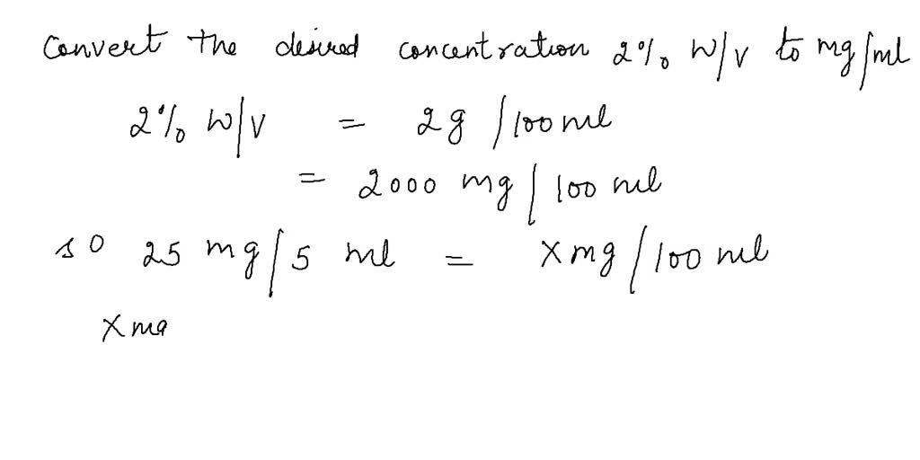 6. Amoxicillin comes a concentration of 25 mg/5mL. How much pure drug ...