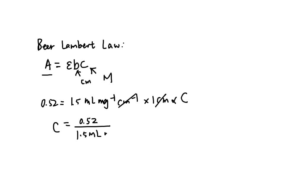 SOLVED: A protein is known to have an ε280 nm = 160,000 M-1cm-1. What ...