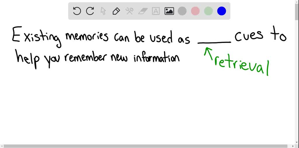 SOLVED: Existing memories can be used as cues to help you remember new ...