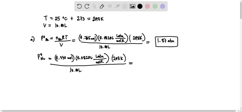 SOLVED: A mixture containing 0.765 mol He (g), 0.330 mol Ne (g), and 0.110 mol Ar (g) is ...