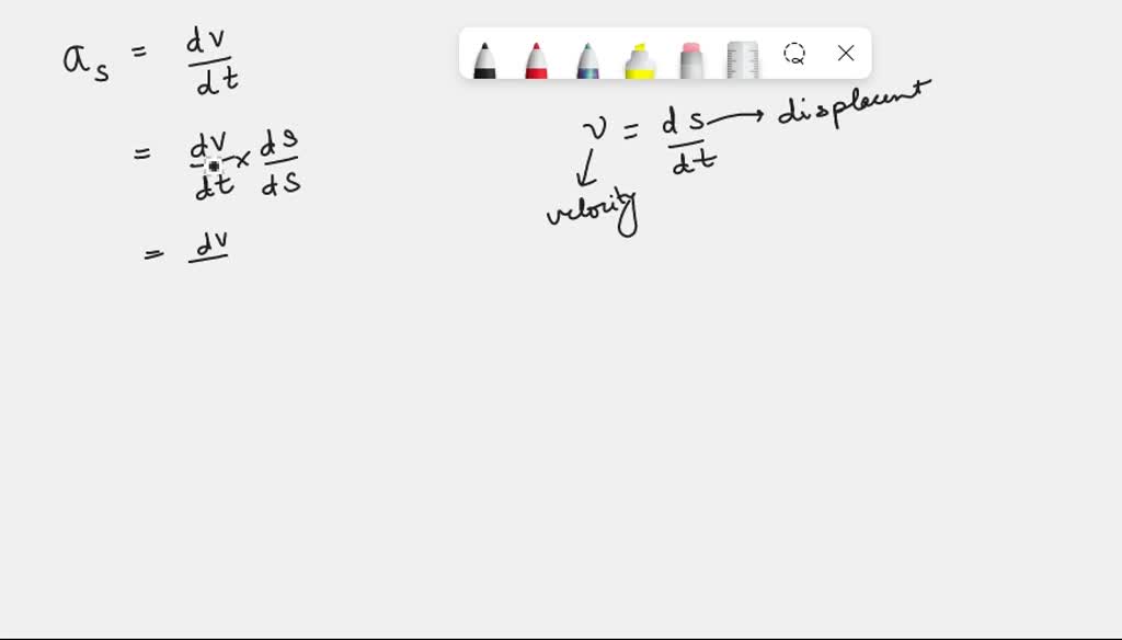 SOLVED: Look at RHS of this equation: . | : ` acceleration in streamline direction dv ( | as ...