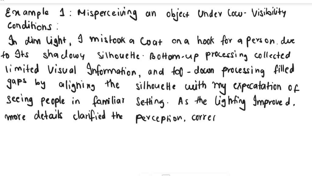 SOLVED: Describe a situation in which you initially thought you saw or ...